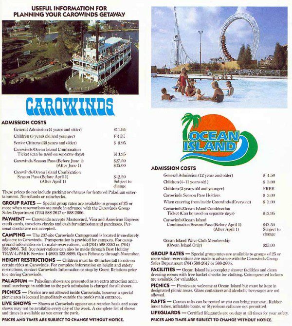Carowinds Map and Brochure (2025 - 1973) | ThemeParkBrochures.net