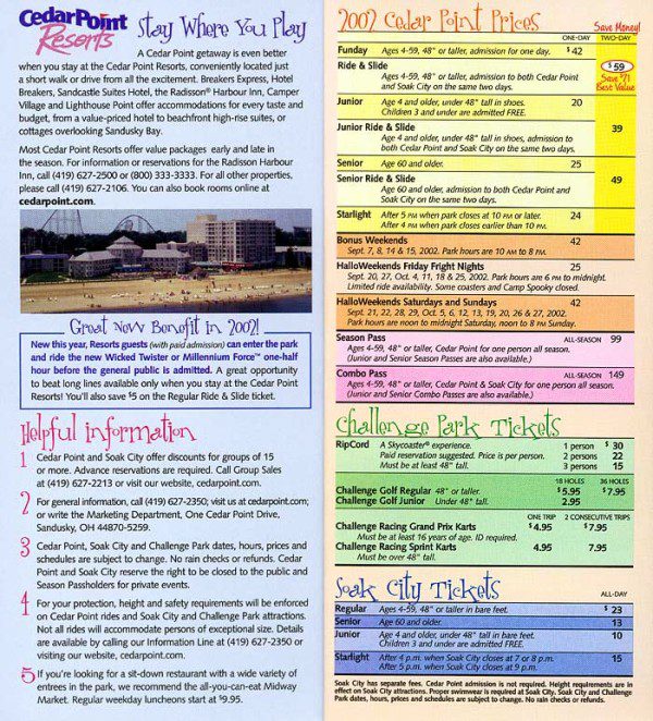 Cedar Point Map and Brochure (2025 - 1961) | ThemeParkBrochures.net
