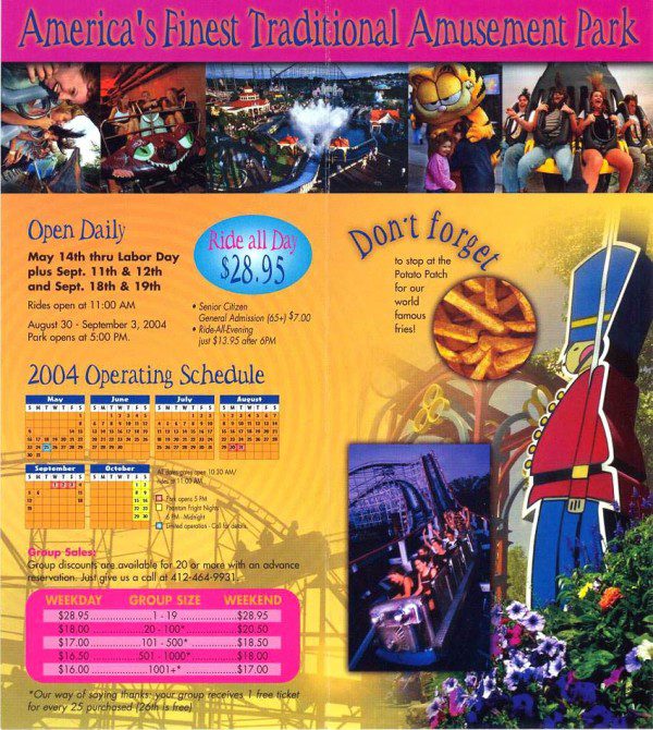 Kennywood Map and Brochure (2025 - 1920) | ThemeParkBrochures.net