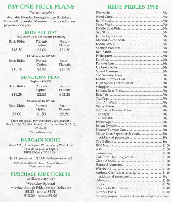 Knoebels Amusement Resort Map and Brochure (2025 - 1998 ...