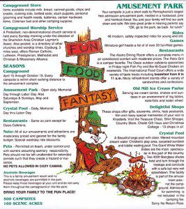 Knoebels Amusement Resort Map and Brochure (2025 - 1998 ...