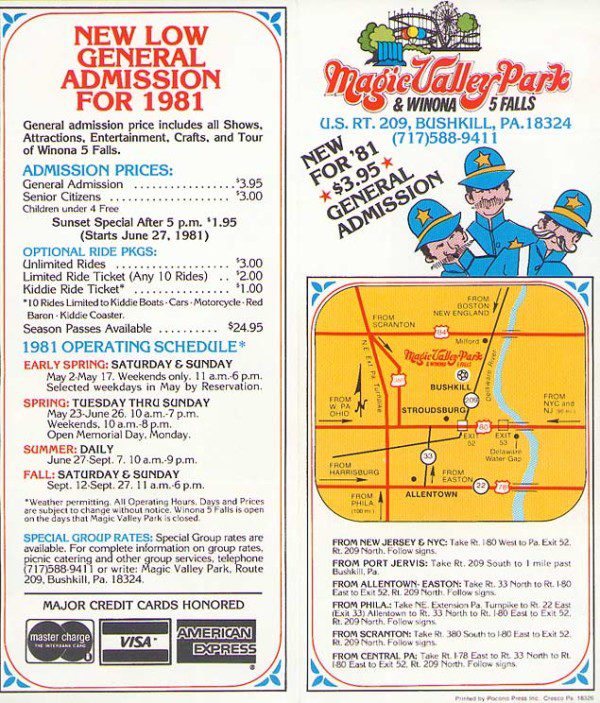 Magic Valley Park Map and Brochure (1981) | ThemeParkBrochures.net