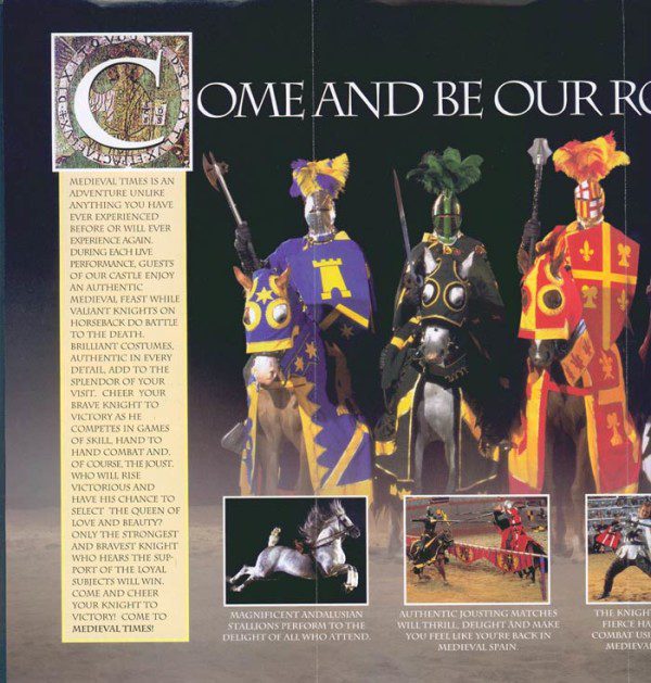 Medieval Times Map and Brochure (1987 - 2004) | ThemeParkBrochures.net