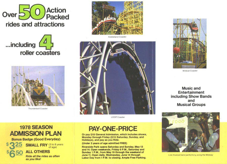 Riverside Park Map and Brochure (1978 - 2025) | ThemeParkBrochures.net