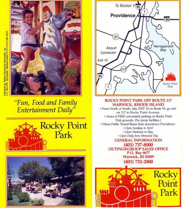Rocky Point Park Map and Brochure (1980 - 1991) | ThemeParkBrochures.net