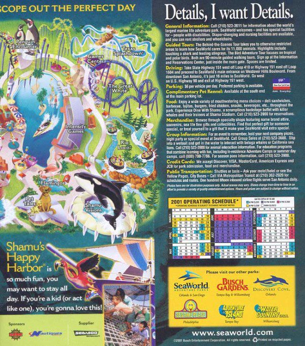 SeaWorld San Antonio Map and Brochure (2025 - 1988 ...