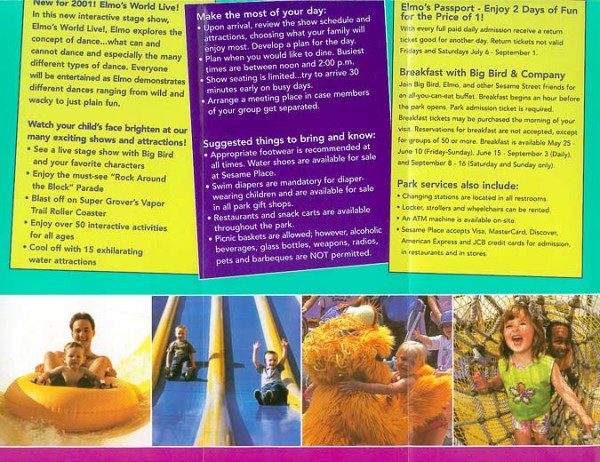 Sesame Place Park Map and Brochure (2025 - 2001) | ThemeParkBrochures.net