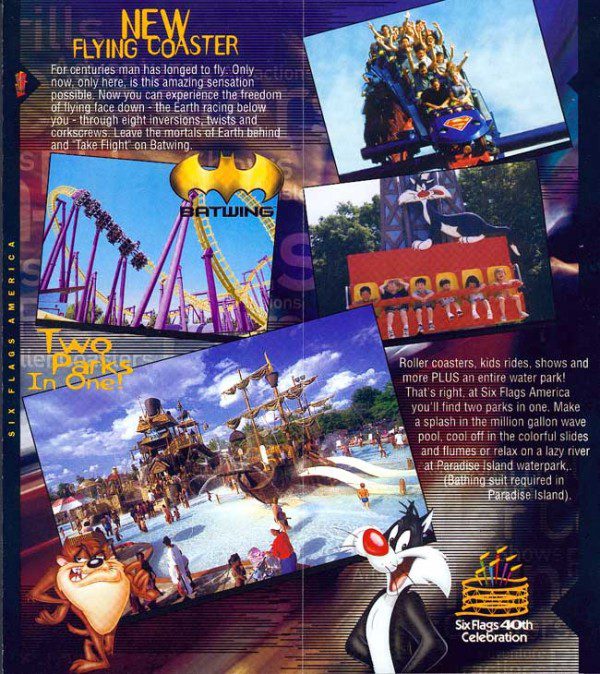 Six Flags America Map and Brochure (2025 - 1993) | ThemeParkBrochures.net