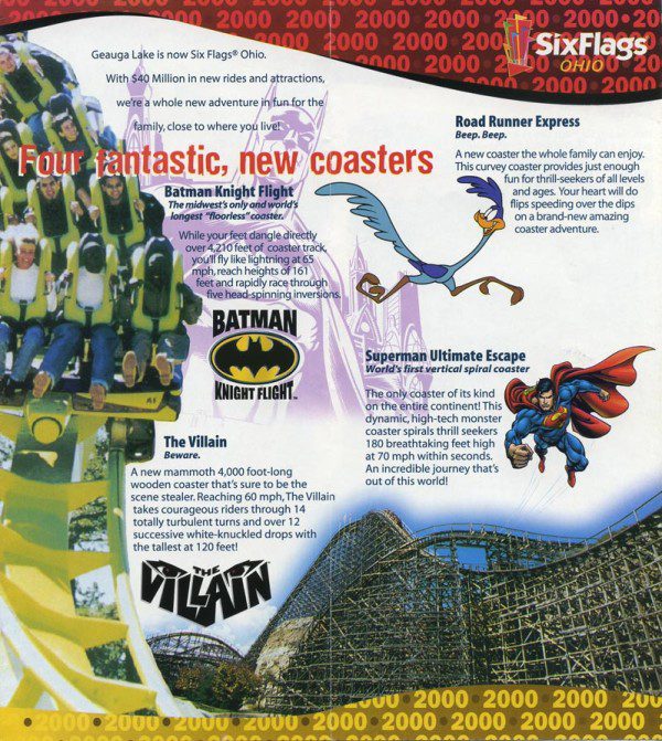 Six Flags Ohio Map and Brochure (2000) | ThemeParkBrochures.net