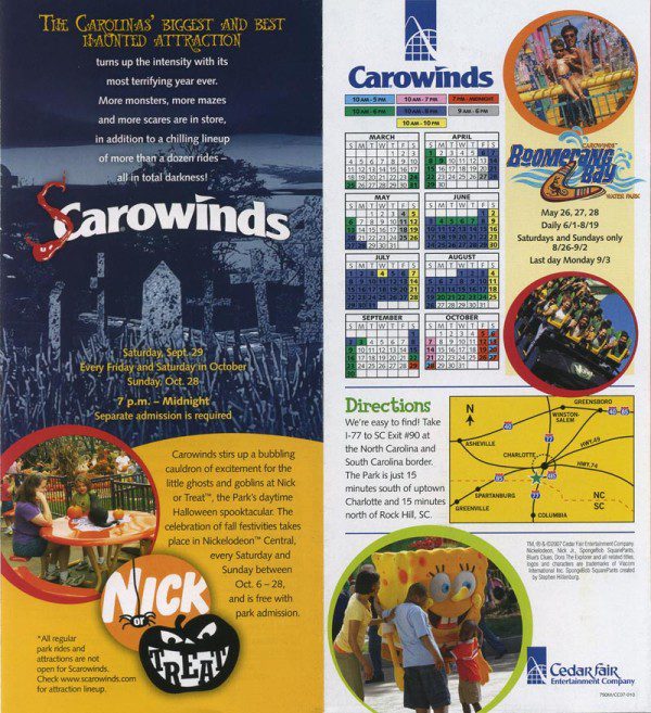 Carowinds Map and Brochure (2025 - 1973) | ThemeParkBrochures.net