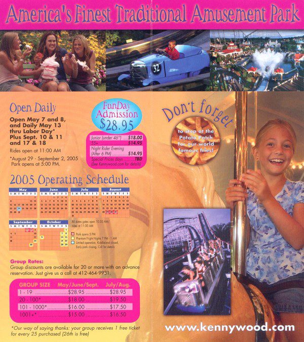 Old Kennywood Maps (1920 to 2025) Archive | ThemeParkBrochures.net