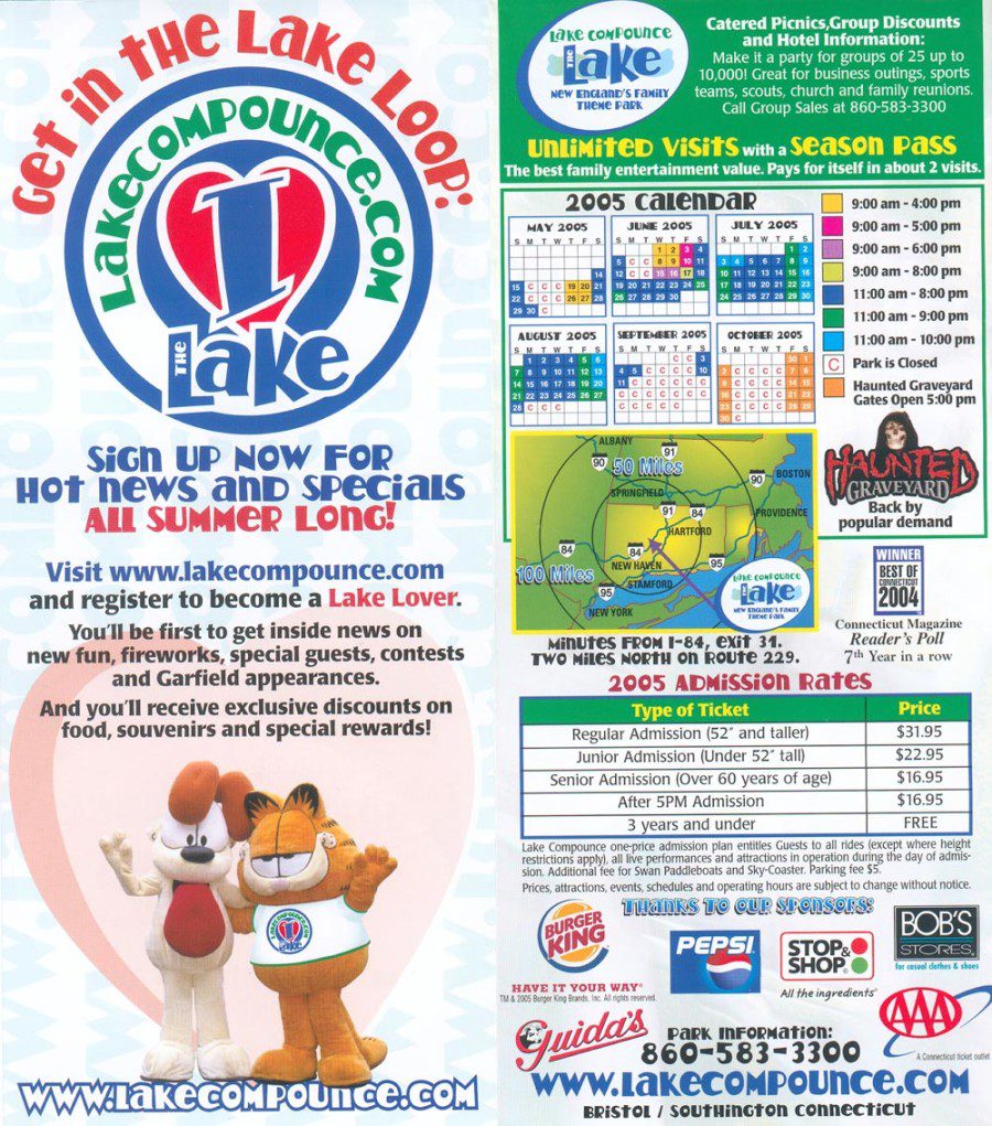 Lake Compounce Map and Brochure (2025 - 2002) | ThemeParkBrochures.net