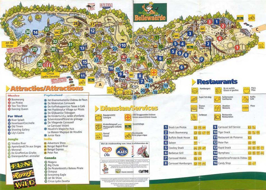 Bellewaerde Map and Brochure (2025 - 2001) | ThemeParkBrochures.net