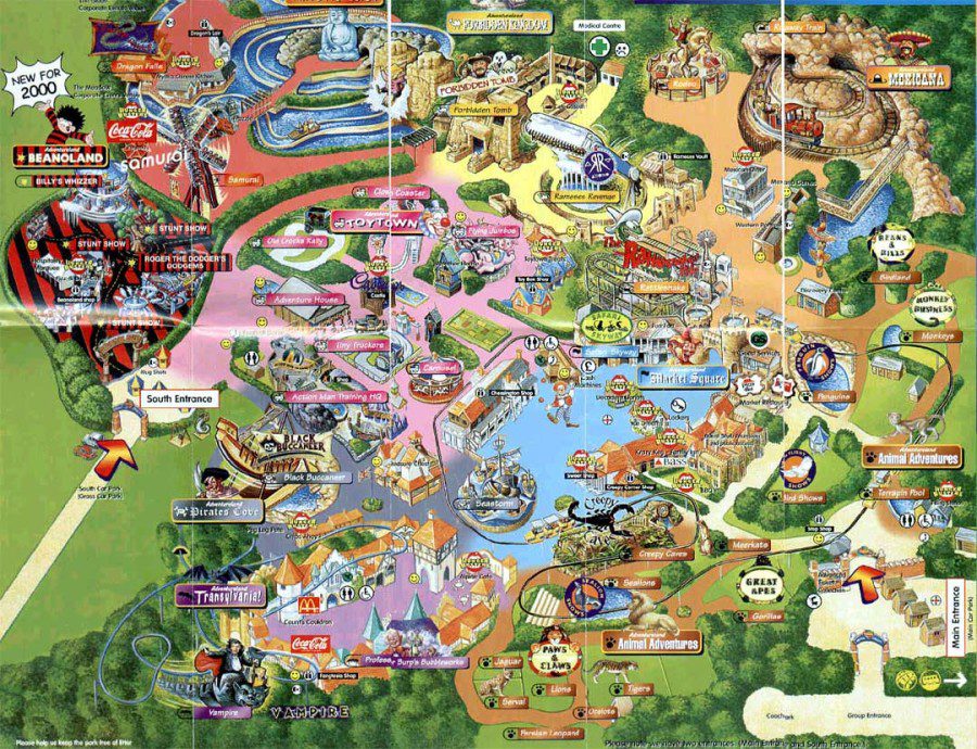 Chessington World of Adventures Resort Map and Brochure (2025 - 1980 ...