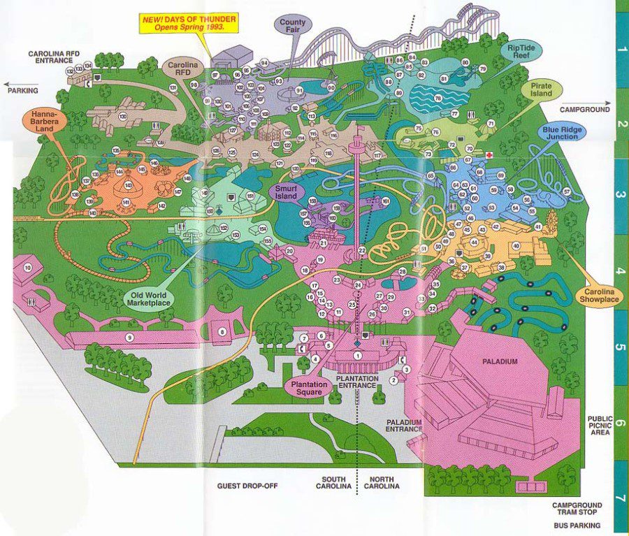 Carowinds Map and Brochure (1983 - 2023) | ThemeParkBrochures.net