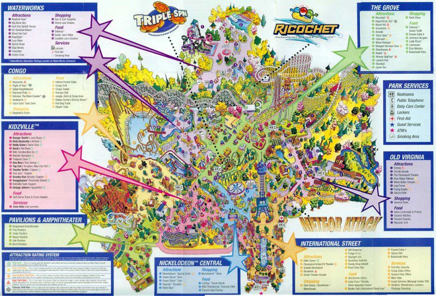 Kings Dominion Map and Brochure (2025 - 1978) | ThemeParkBrochures.net
