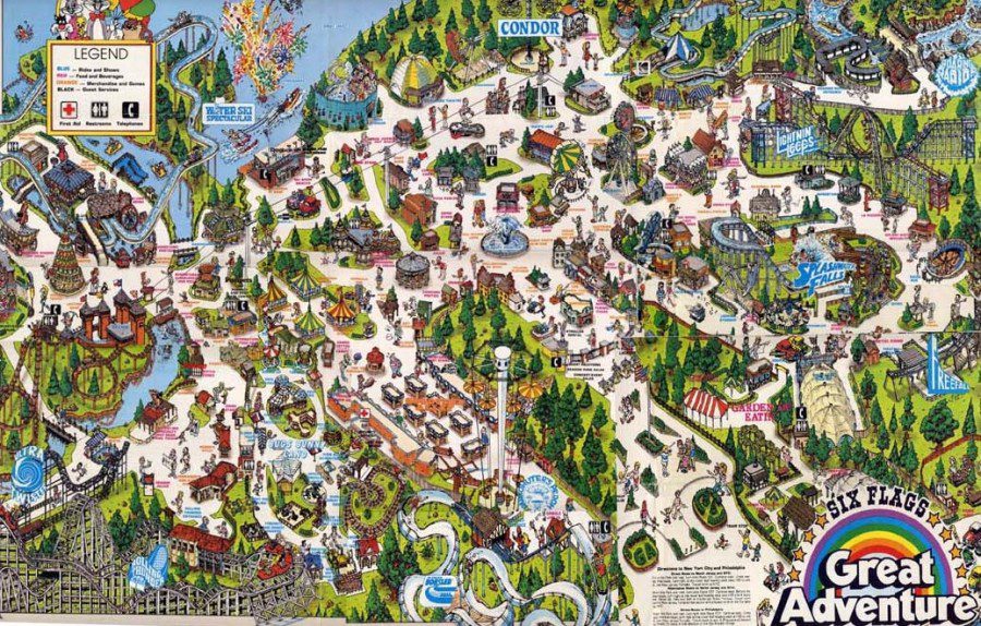 Six Flags Great Adventure Map and Brochure (2025 - 1974 ...