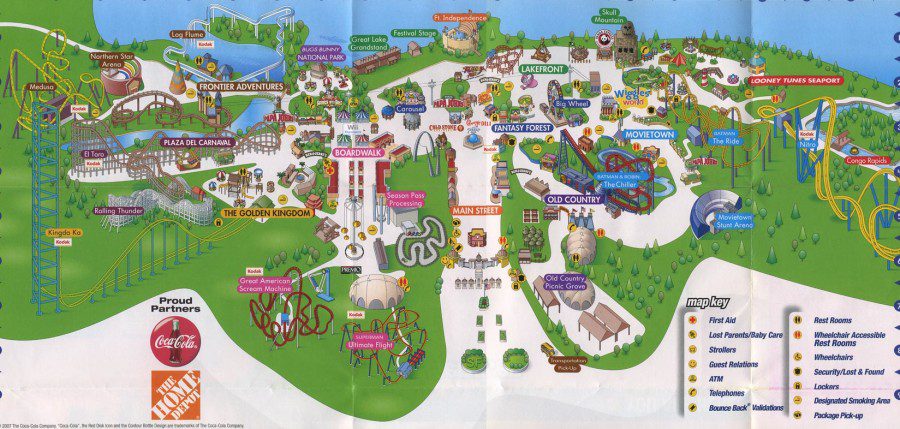 Six Flags Great Adventure Map and Brochure (2025 - 1974 ...