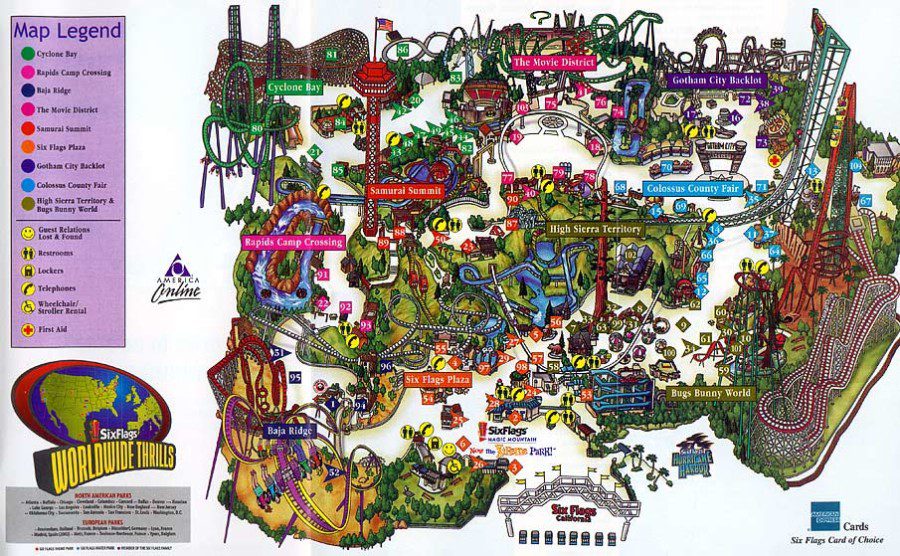 Six Flags Magic Mountain Map and Brochure (2025 - 1971 ...