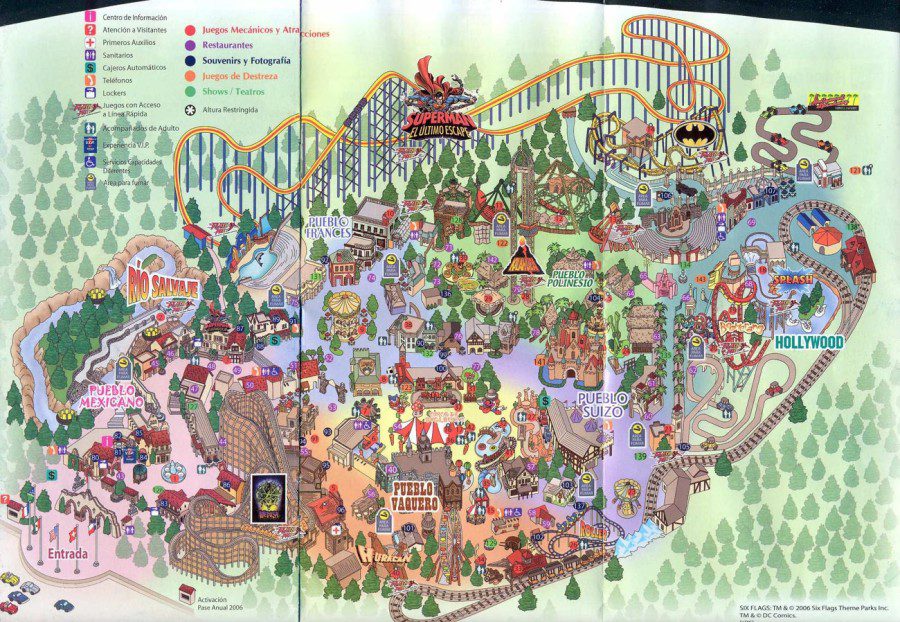 Six Flags México Map and Brochure (2025 - 1985) | ThemeParkBrochures.net
