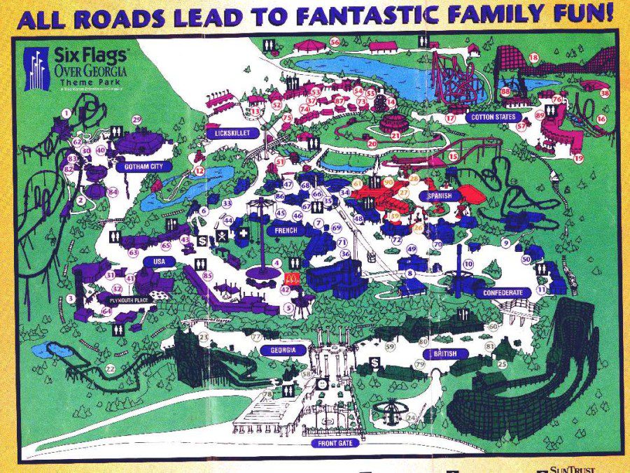 Six Flags Over Georgia Map and Brochure (1972 - 2025 ...