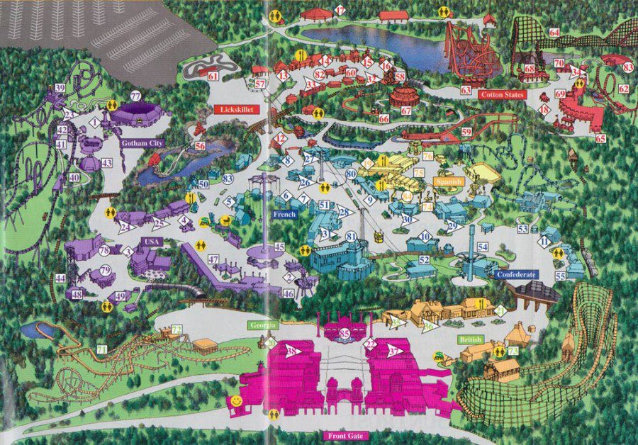 Six Flags Over Georgia Map and Brochure (1972 - 2025 ...