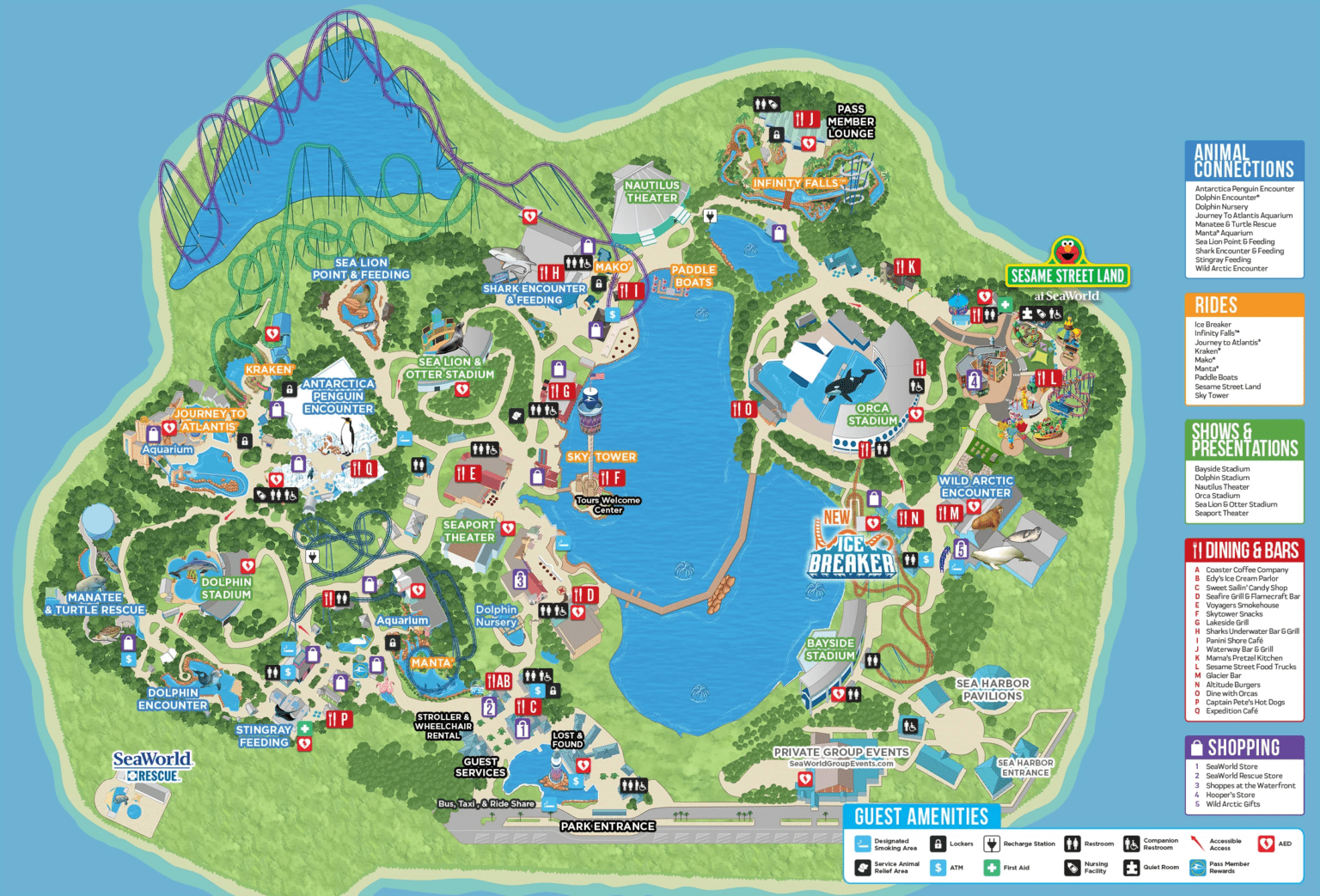 SeaWorld Orlando Map and Brochure (2025 - 1973) | ThemeParkBrochures.net