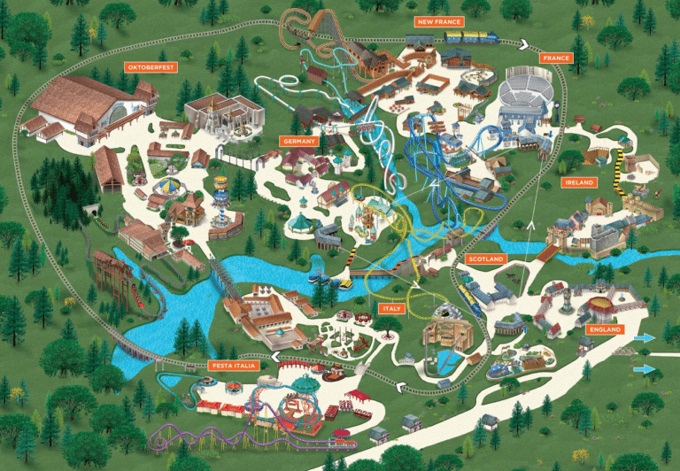 Busch Gardens Williamsburg Map and Brochure (2025 - 1975 ...