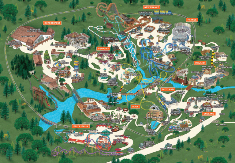 Busch Gardens Williamsburg Map and Brochure (2025 - 1975 ...