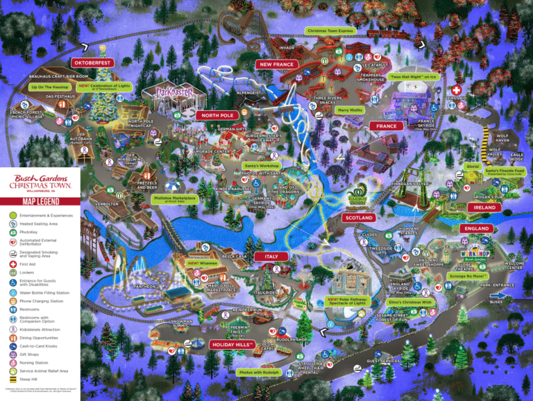 Busch Gardens Williamsburg Map and Brochure (2025 - 1975 ...