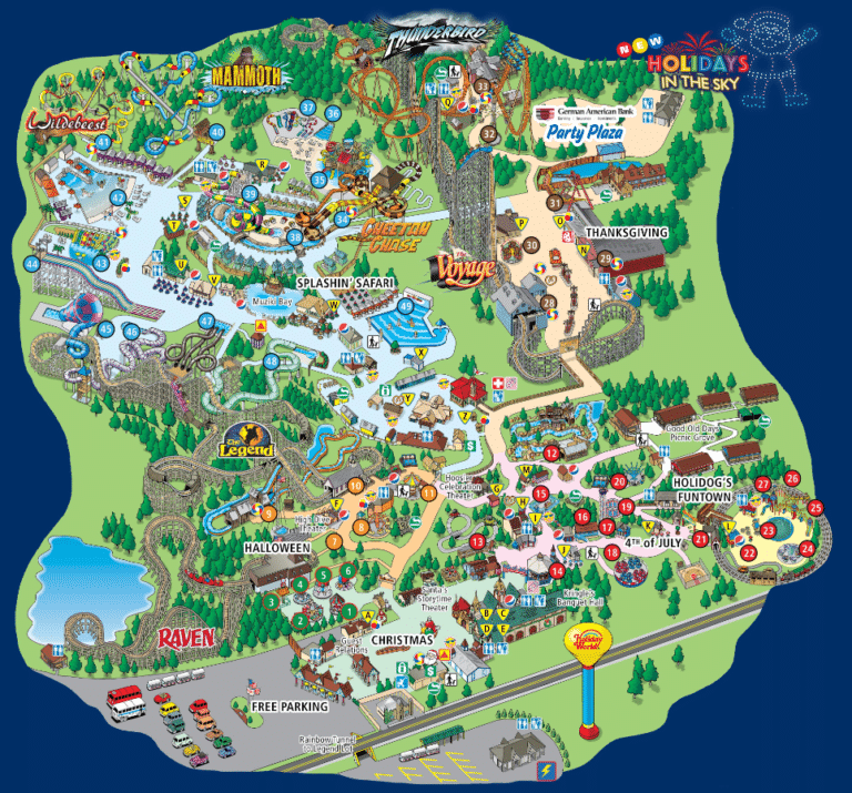 Holiday World & Splashin' Safari Map and Brochure (1986 - 2025 ...