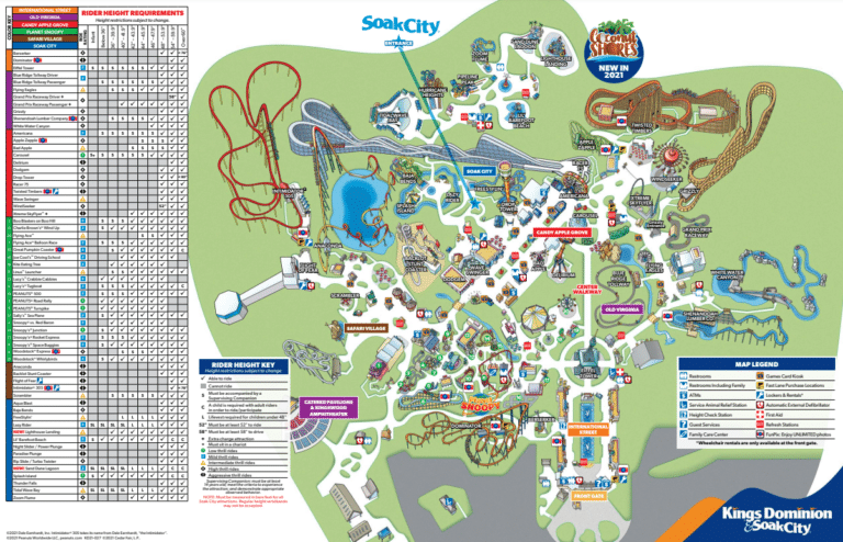 Kings Dominion Map and Brochure (2025 - 1978) | ThemeParkBrochures.net