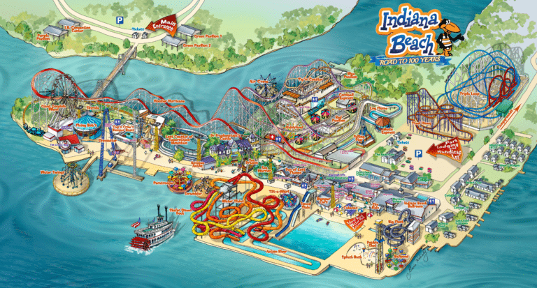 Indiana Beach Map and Brochure (1954 - 2024) | ThemeParkBrochures.net