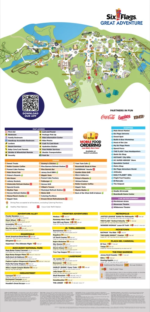 Six Flags Great Adventure Map 2026 PDF (Printable) | ThemeParkBrochures.net