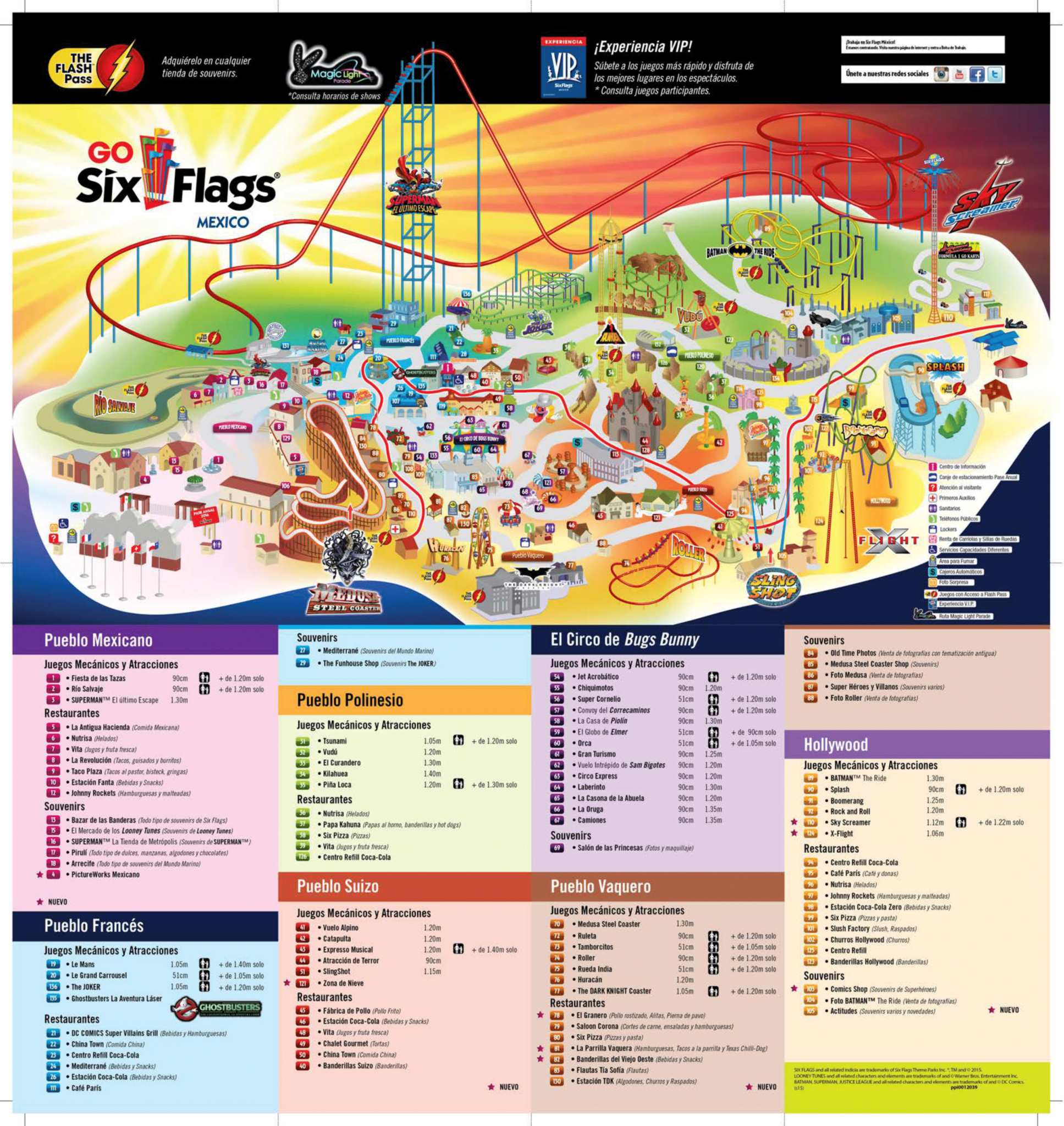 Six Flags México Map and Brochure (2024 - 1994) | ThemeParkBrochures.net