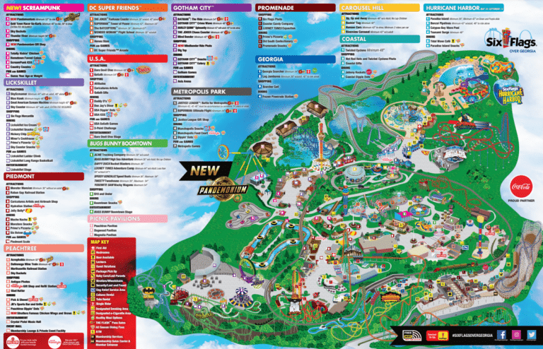 Six Flags Over Georgia Map and Brochure (1972 - 2025 ...