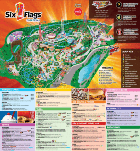 Six Flags Over Texas Map and Brochure (2025 - 1961 ...