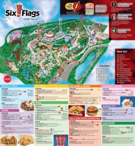 Six Flags Over Texas Map and Brochure (2025 - 1961 ...
