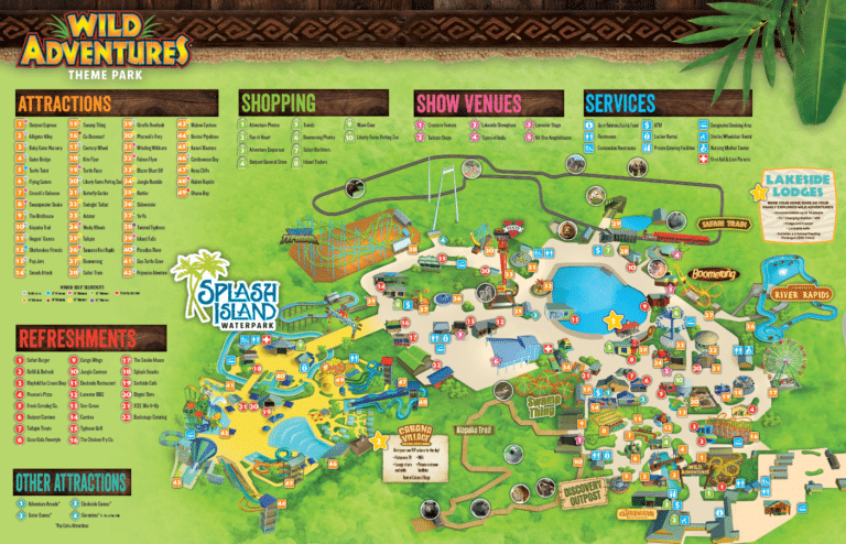 Wild Adventures Map 2026 PDF (Printable) | ThemeParkBrochures.net
