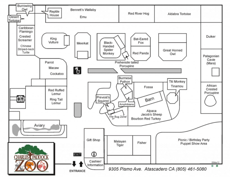 Charles Paddock Zoo Map and Brochure (2025 - 2017) | ThemeParkBrochures.net