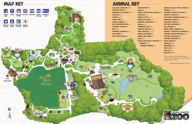 Fresno Chaffee Zoo Map and Brochure (2025 - 2021) | ThemeParkBrochures.net