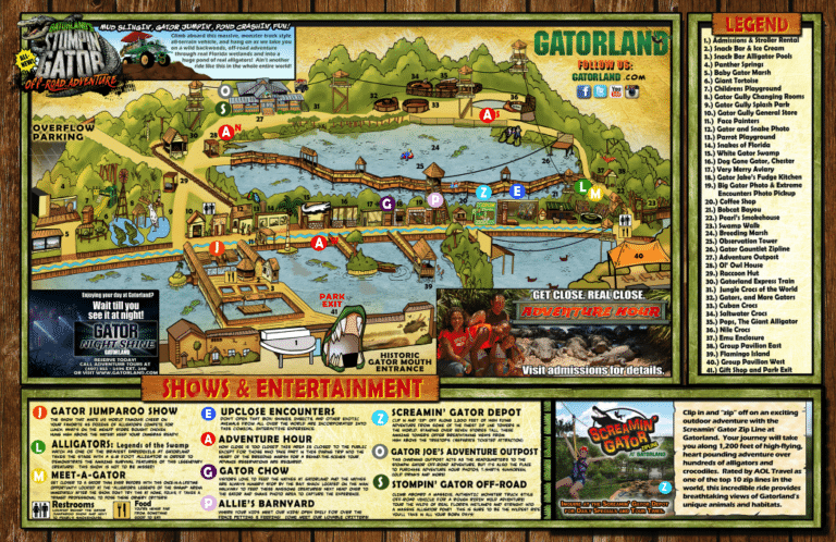 Gatorland Map and Brochure (2025 - 2018) | ThemeParkBrochures.net