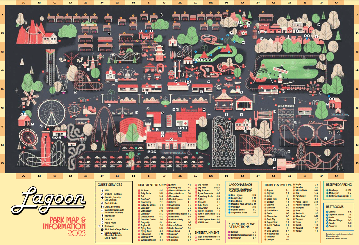 Lagoon Map and Brochure (2020 - 2025) | ThemeParkBrochures.net