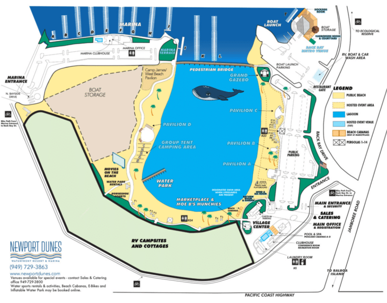 Newport Dunes Waterfront Resort and Marina Map and Brochure (2025 ...