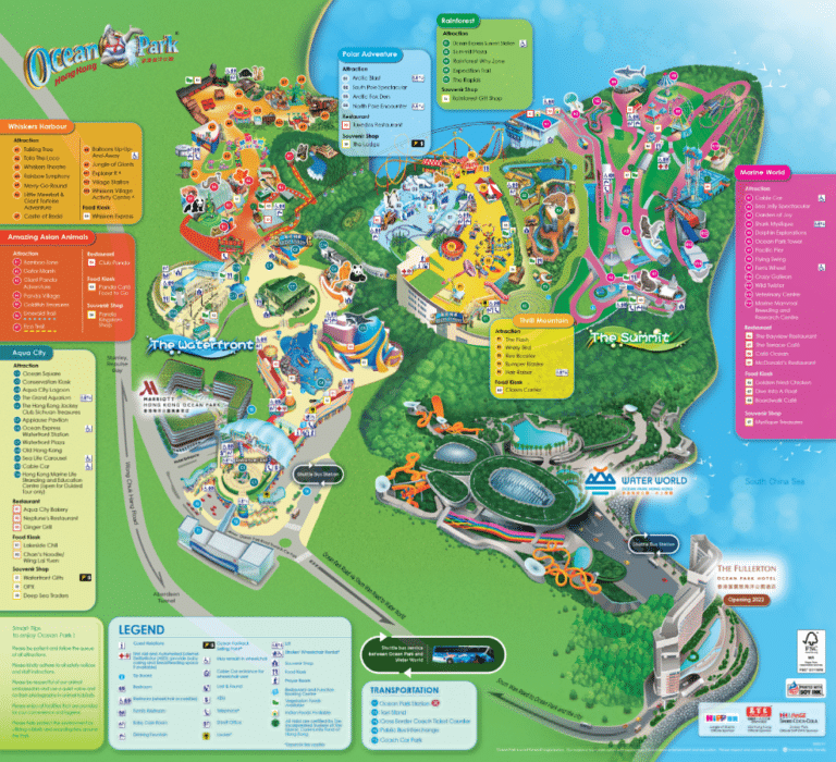 Ocean Park Hong Kong Map and Brochure (2025 - 2019 ...