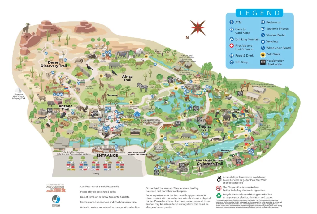 Phoenix Zoo Map 2026 PDF (Printable) | ThemeParkBrochures.net