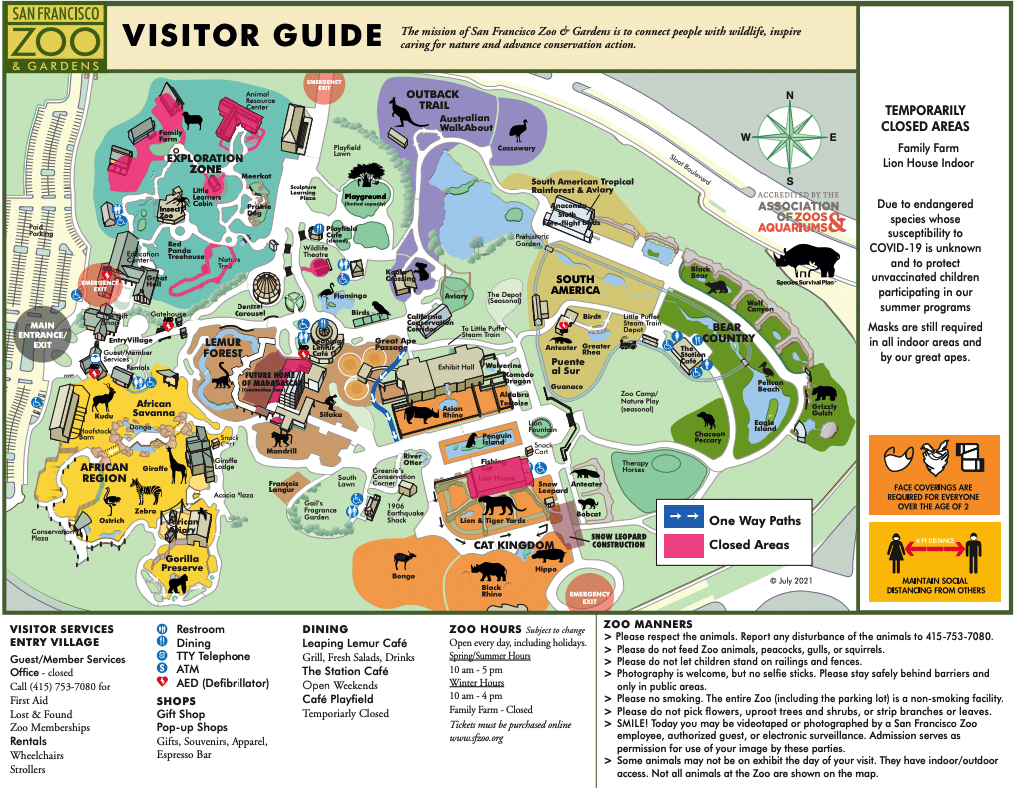 San Francisco Zoo Map 2026 PDF Printable ThemeParkBrochures