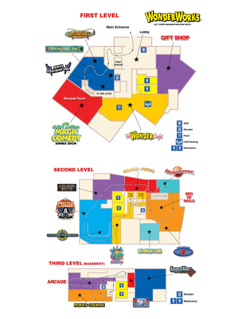 WonderWorks Orlando Map 2026 PDF (Printable) | ThemeParkBrochures.net