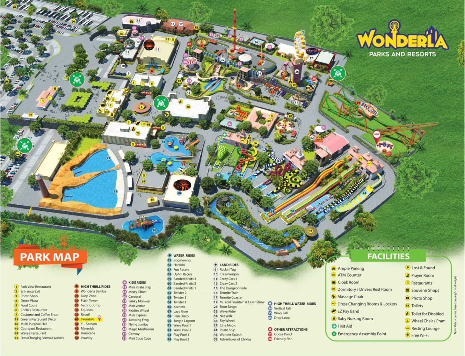 Wonderla Bangalore Map and Brochure (2025 - 2022) | ThemeParkBrochures.net