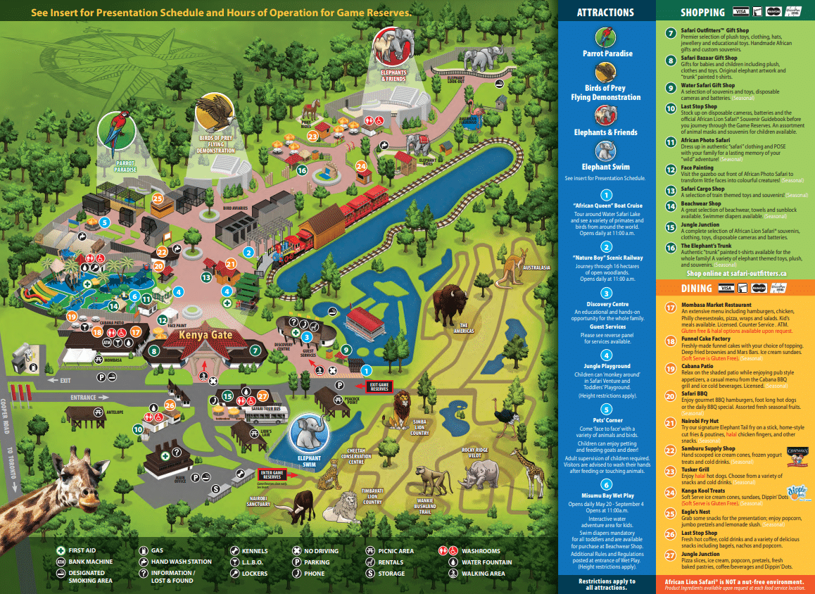 African Lion Safari Map and Brochure (2024 - 2023) | ThemeParkBrochures.net